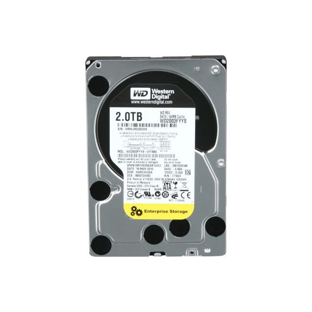 Western Digital RE4 WD2003FYYS 2TB 3.5" 7200 RPM SATA Hard Disk HDD