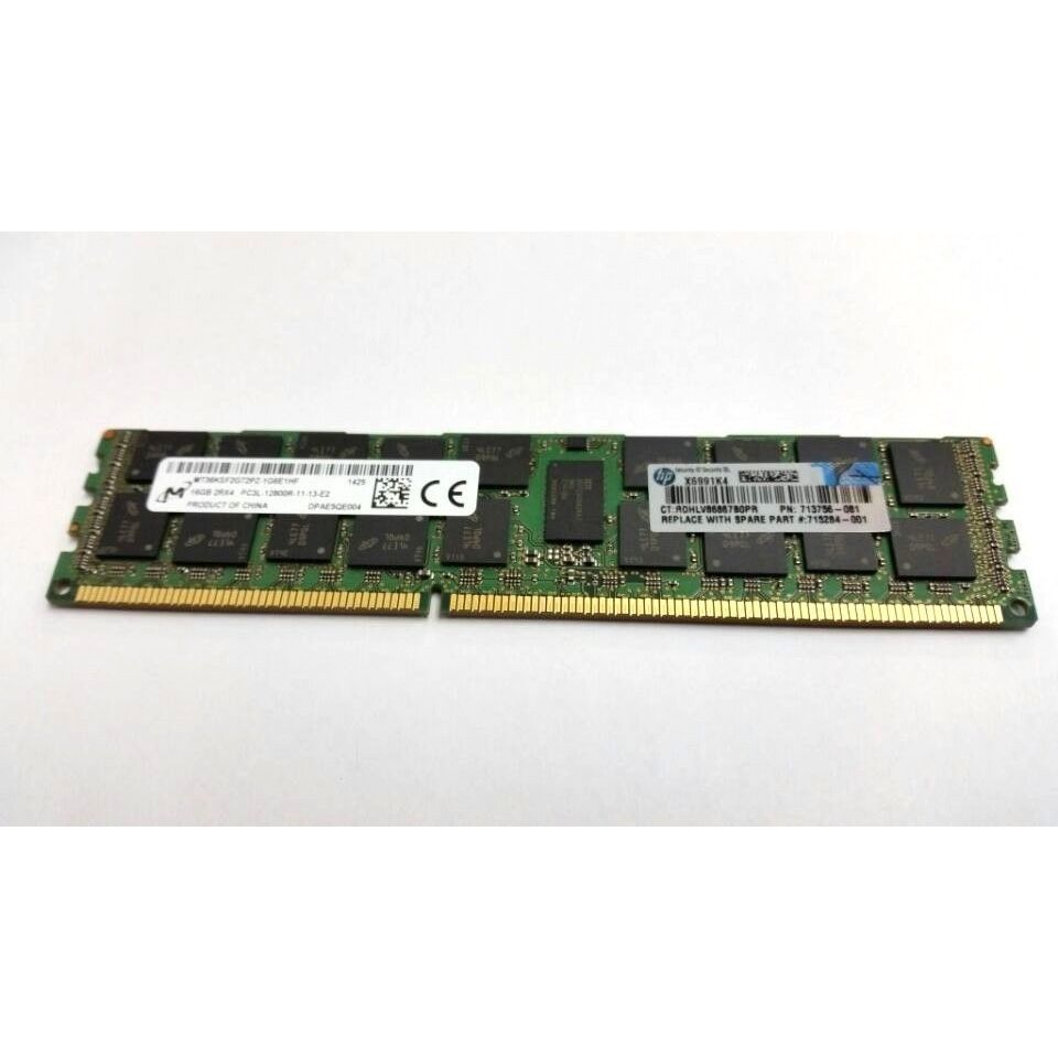 713756-081 HP 16GB (1X16GB) 2RX4 PC3L-12800R MEMORY KIT 715284-001 713985-S21, Dünya Grup ...